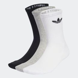 Herren Sportsocken "TREFOIL CUSHION CREW, 3 PAAR", adidas originals, Gr. S, schwarz-wei&szlig;, Obermaterial: 65% Baumwolle, 31% Polyester, 3% Elasthan, 1%