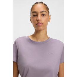 BOSS Orange Damen T-Shirt "Esogo Premium Damenmode"lila, Gr. L, unifarben, Single Jersey, Obermaterial: 100% Baumwolle, Shirts, mit Logo