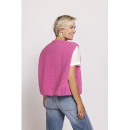 Zhrill Damen Kurzweste "ZHEREN", pink, Gr. L, Fleece, Obermaterial: 100% Polyester, Westen, mit Druckknopfverschluss, mit Eingrifftaschen, bequeme