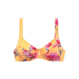 Sunseeker Damen B&uuml;gel-Bikini-Top "Modern", gelb, Gr. 44, bedruckt, floral, Polyamid, Bikini-Oberteile, in kompakterer Form