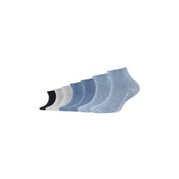 Camano M&auml;dchen Kurzsocken "7er Pack", Gr. 39, blau, 69% Baumwolle, 24% Polyamid, 6% Polyester, 1% Elasthan, uni, Socken