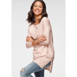 Laura Scott Damen Longpullover, rosa, Basic, Gr. 38, meliert, unifarben, Feinstrick, Obermaterial: 70% Viskose, 30% Polyamid, Pullover, Feinstrick