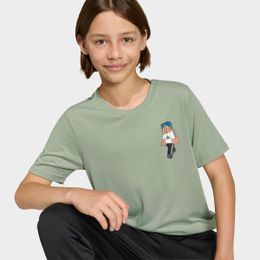 Jungen T-Shirt "J MC TR TEE", gr&uuml;n, Gr. 164, adidas Sportswear, Obermaterial: 70% Polyester, 30% Viskose, Shirts, bequeme Passform, mit