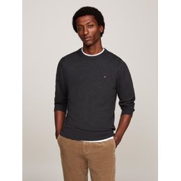 Tommy Hilfiger Herren Rundhalspullover "PIMA ORG CTN CASHMERE CREW NECK", grau, Gr. XL, Obermaterial: 92% Baumwolle, 8% Kaschmir, Pullover