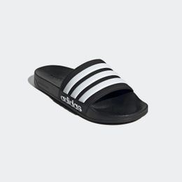Damen Badesandale "SHOWER ADILETTE", adidas Sportswear, Gr. 46, schwarz-wei&szlig;, Synthetik, Schuhe, Badelatschen