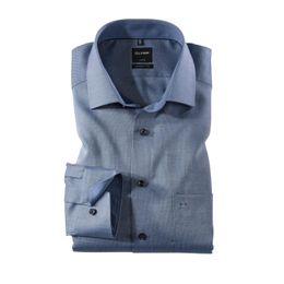 OLYMP Herren Businesshemd "Luxor modern fit", blau, Gr. 37, Web, Obermaterial: 100% Baumwolle, Hemden