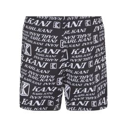Karl Kani Herren Badeshorts "Karl Kani Herren KM241-055-1 Retro Embro Swim Shorts", schwarz-wei&szlig;, Gr. XS, 100% Polyester, Badehosen