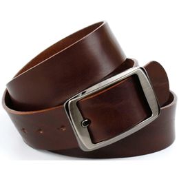 Anthoni Crown Damen Lederg&uuml;rtel, braun, Gr. 85, unifarben, Leder, G&uuml;rtel, pflanzlich gegerbtes Leder
