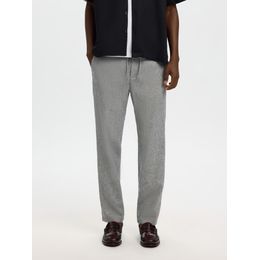Selected Herren Chinohose "SLH172-SLIMTAPE BRODY LINEN PANT NOOS", blau, Gr. L, meliert, Web, Obermaterial: 54% Baumwolle, 45% Leinen, 1% Elasthan,