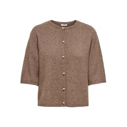 Jacqueline de Yong JDY Damen Strickjacke "JDYRUE LIFE 2/4 PEARL CARDIGAN KNT", braun, Gr. L, meliert, Strick, Obermaterial: 51% Polyester, 46% Polyacryl, 3% Elasthan,