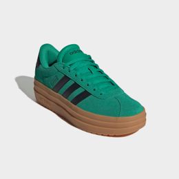Damen Plateausneaker "VL COURT BOLD", adidas Sportswear, Gr. 39, gr&uuml;n, Leder, Synthetik, Schuhe, inspiriert vom Design des adidas gazelle bold