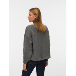 V&eacute;ro Moda VERO MODA Damen Strickjacke "VMMAYBE LS OPEN CARDIGAN GA REP", grau, Gr. XS, unifarben, Strick, Obermaterial: 100% Polyester, Strickjacken,