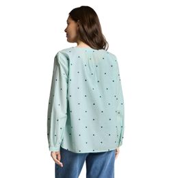 Tom Tailor Damen Klassische Bluseblau haze heart design, Gr. 42, bedruckt, Web, Obermaterial: 100% Baumwolle, Blusen, mit All-Over Print