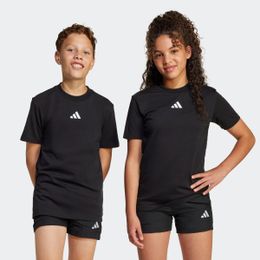 M&auml;dchen T-Shirt "ESSENTIALS KIDS", schwarz-wei&szlig;, Gr. 176, adidas Sportswear, Obermaterial: 100% Baumwolle, Shirts, f&uuml;r Kinder, mit