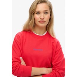 Superdry Damen Sweatshirt "CORE LOGO CITY LOOSE CREW", pink, Gr. XL, bedruckt, Sweatware, Obermaterial: 100% Baumwolle, Sweatshirts, aus Baumwolle