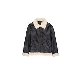 Herren Lederjacke "B-3 Faux Leather", schwarz, Gr. XL, Alpha Industries, Obermaterial: 100% Polyester, Kunstfell: 100% Polyester, Jacken