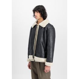 Herren Lederjacke "B-3 Faux Leather", schwarz, Gr. L, Alpha Industries, Obermaterial: 100% Polyester, Kunstfell: 100% Polyester, Jacken