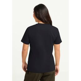 Jack Wolfskin Damen T-Shirt "ESSENTIAL T W", schwarz, Gr. M, Jersey, Obermaterial: 100% Baumwolle, Shirts, Kurzarm, mit Rundhalsausschnitt, aus