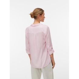 V&eacute;ro Moda VERO MODA Damen Hemdbluse "VMBUMPY L/S SHIRT NEW WVN GA NOOS"bonbon stripes:eva snow wei&szlig;, Gr. M, gestreift, Web, Obermaterial: 100% Viskose, Blusen,
