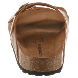 Salamander Herren Pantolette, Gr. 45, braun, Leder, Schuhe, Sommerschuh, Hausschuh mit Schnallenverschl&uuml;sse und Fu&szlig;bett