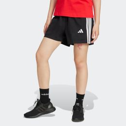 Damen Shorts "ESSENTIALS 3-STREIFEN COTTON", schwarz-wei&szlig;, Gr. M, adidas Sportswear, Obermaterial: 93% Baumwolle, 7% Elasthan, Hosen