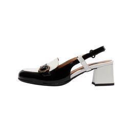 Fly London Damen Slingpumps "Fly London Sandalen Leder", Gr. 36, schwarz-wei&szlig;, Leder, Schuhe