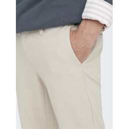 Only & Sons ONLY & SONS Herren Chinos "ONSMARK SLIM GW 0209 PANT NOOS", beige, Gr. 33, unifarben, Web, Obermaterial: 64% Viskose, 31% Polyester, 5% Elasthan,
