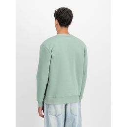 Herren Sweatshirt "Basic Sweater", gr&uuml;n, Gr. L, Alpha Industries, bedruckt, angeraute Sweatware, Obermaterial: 80% Baumwolle, 20% Polyester,
