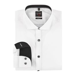 OLYMP Herren Businesshemd "Level Five body fit", grau, Gr. 45, Web, Obermaterial: 97% Baumwolle, 3% Elastolefin, Hemden