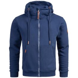 Herren Sweatjacke "ASGeenio", blau, Gr. XXXL, Alessandro Salvarini, Obermaterial: 65% Baumwolle, 35% Polyester, Sweatjacken, mit hohem Kragen