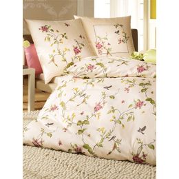 Bettw&auml;sche Kaeppel, beige, Mako-Satin, 100% Baumwolle, Bettw&auml;sche