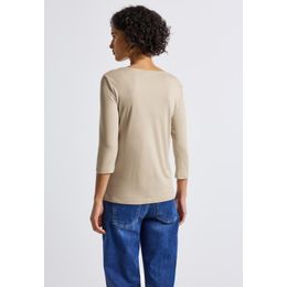Street One Damen 3/4-Arm-Shirt "Style Pania", beige, Gr. 40, unifarben, Jersey, Obermaterial: 50% Baumwolle, 50% Modal. Futter: 100% Baumwolle,
