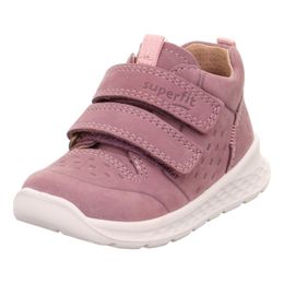 Superfit Kinder Klettschuh "BREEZE WMS: mittel", Gr. 26, lila, Nubukleder, Schuhe, Sneaker mit halbhohem Schaft, Gr&ouml;&szlig;enschablone zum Download