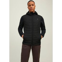 Jack & Jones JACK & JONES Herren Steppjacke "JJEMULTI mit Kapuze und Futter", schwarz, Gr. S, unifarben, Web, Obermaterial: 100% Polyester, Jacken, unifarben,