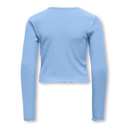 KIDS Only M&auml;dchen Langarmshirt "KOGNELLA L/S O-NECK TOP JRS NOOS", blau, Gr. 110, unifarben, Jersey, Obermaterial: 65% Polyester, 30% Viskose, 5%