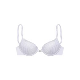 s.Oliver Damen Push-up-BH "Lilou", Gr. 85, wei&szlig;, Spitze, Obermaterial: 60% Polyamid, 35% Polyester, 5% Elasthan, BHs, mit praktischem