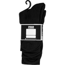Urban Classics Herren Str&uuml;mpfe "Urban Classics Unisex Sport Socks 3-Pack", Gr. 35, schwarz, Baumwolle, Elasthan, Polyester, unifarben, Socken