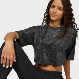 M&auml;dchen T-Shirt "FUTURE ICONS ALL OVER"schwarz, grau six, grau four, Gr. 116, adidas Sportswear, Obermaterial: 88% Polyester, 12% Elasthan, Shirts