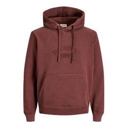Jack & Jones JACK & JONES Herren Kapuzensweatshirt "JORBLEECKER BRANDING SWEAT HOOD BF"deep mahogany detail:jj, Gr. S, unifarben, angeraute Sweatware,