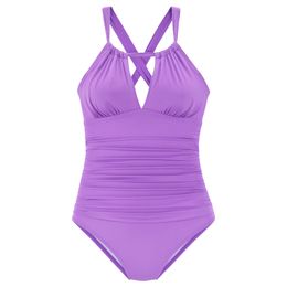 s.Oliver Damen Badeanzug, lila, Gr. 36, unifarben, Microfaser, Polyamid, Badeanz&uuml;ge, mit besonderem Schnitt