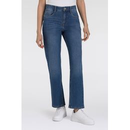 MAC Damen Bequeme Jeans "Stella", blau, Gr. 42, Denim/Jeans, Obermaterial: 91% Baumwolle, 7% Elastomultiester, 2% Elasthan, Jeans, Gerader Beinverlauf