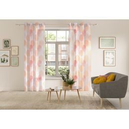 Gardine OTTO HOME, B:140cm H:225cm, orange, Polyester, Polyester, Wohnzimmer, Gardinen, "BELEM", 1 Schal, Polyester, Kreise