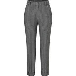 MAC Damen Chinohose "CHINO turn up", grau, Gr. 34, Web, Obermaterial: 66% Polyester, 28% Viskose, 6% Elasthan, Hosen