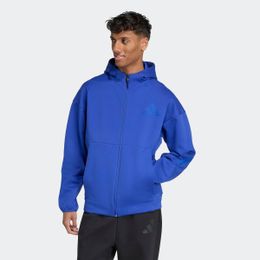 Herren Kapuzensweatshirt "M Z.N.E. FZ", blau, Gr. XXXL, adidas Sportswear, Obermaterial: 57% Polyester, 43% Baumwolle, Sweatshirts, f&uuml;r sportliche