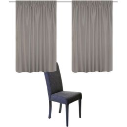 Vorhang HOME BASICS, B:135cm H:245cm, beige, Polyester, Wohnzimmer, Gardinen, "MAITE"