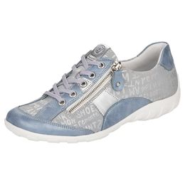 Remonte Damen Schn&uuml;rschuh, Gr. 37, silber, Leder, Lederimitat, Schuhe, mit feinem Metallic-Schimmer, Freizeitschuh, Halbschuh, Schn&uuml;rschuh