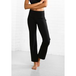 active by Lascana LASCANA ACTIVE Damen Jazzpants, Gr. 40, schwarz, Obermaterial: 95% Baumwolle, 5% Elasthan, unifarben, Basic, Hosen, mit Handytasche, Loungewear