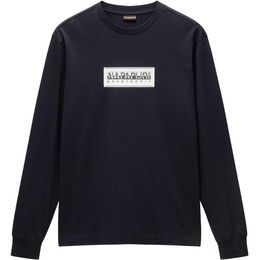 Napapijri Herren Langarmshirt "SUZE", schwarz, Gr. XL, bedruckt, Jersey, Obermaterial: 100% Baumwolle, Shirts