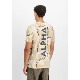 Herren T-Shirt "Backprint T-Shirt Camo"desert camo 91, Gr. M, Alpha Industries, Obermaterial: 100% Baumwolle, Shirts