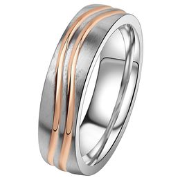 DOOSTI Damen Trauring "Schmuck Geschenk Edelstahl Trauring Ehering Partnerring LIEBE", 56, ohne Zirkonia, Edelstahl, 6mm, rosa, Edelstahl,